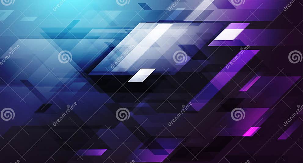 Dark Blue and Violet Geometric Tech Abstract Background Stock Vector ...