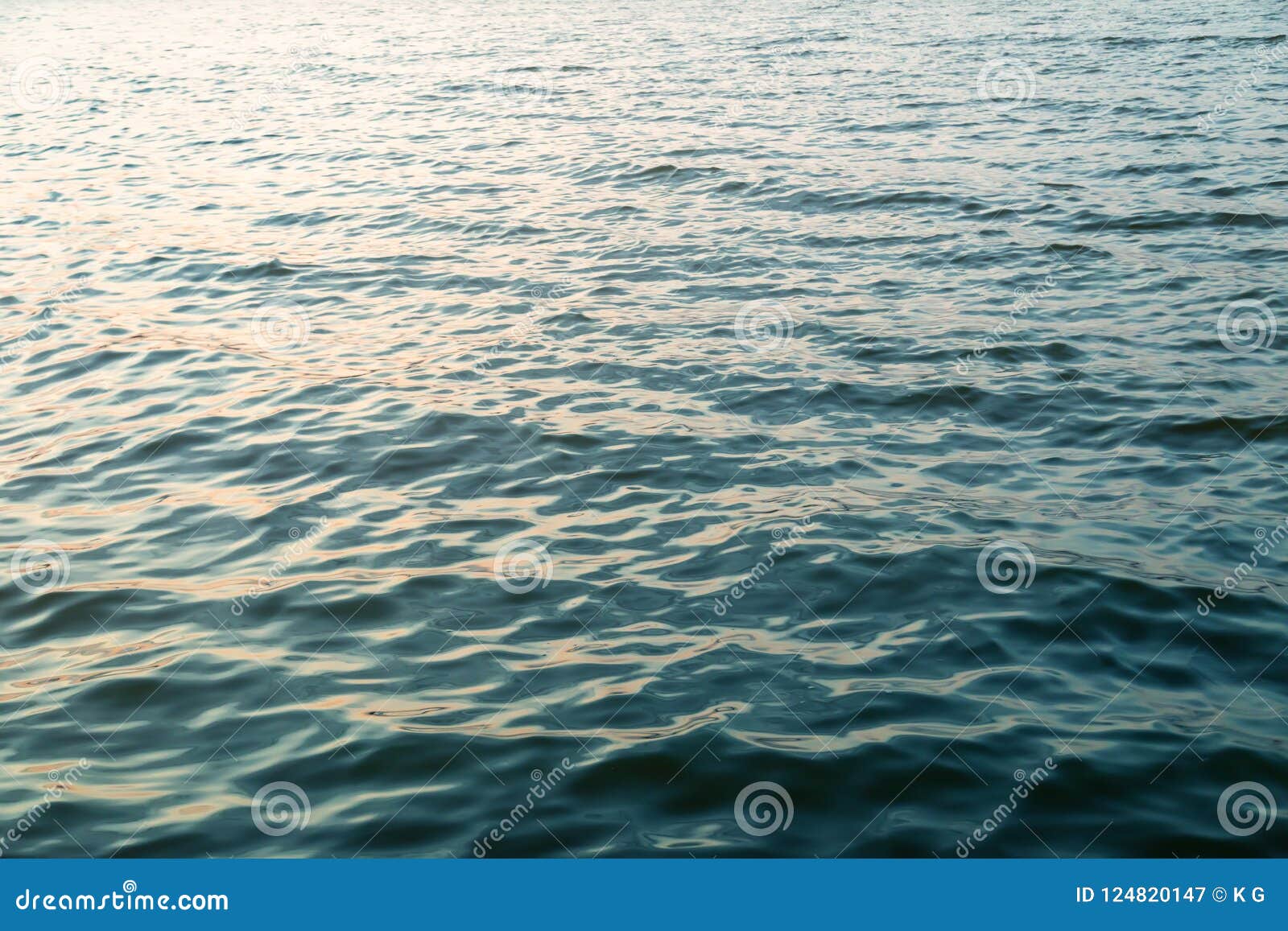 Dark Blue Water Surface with Sunset Light Redlection. Sea or Ocean ...