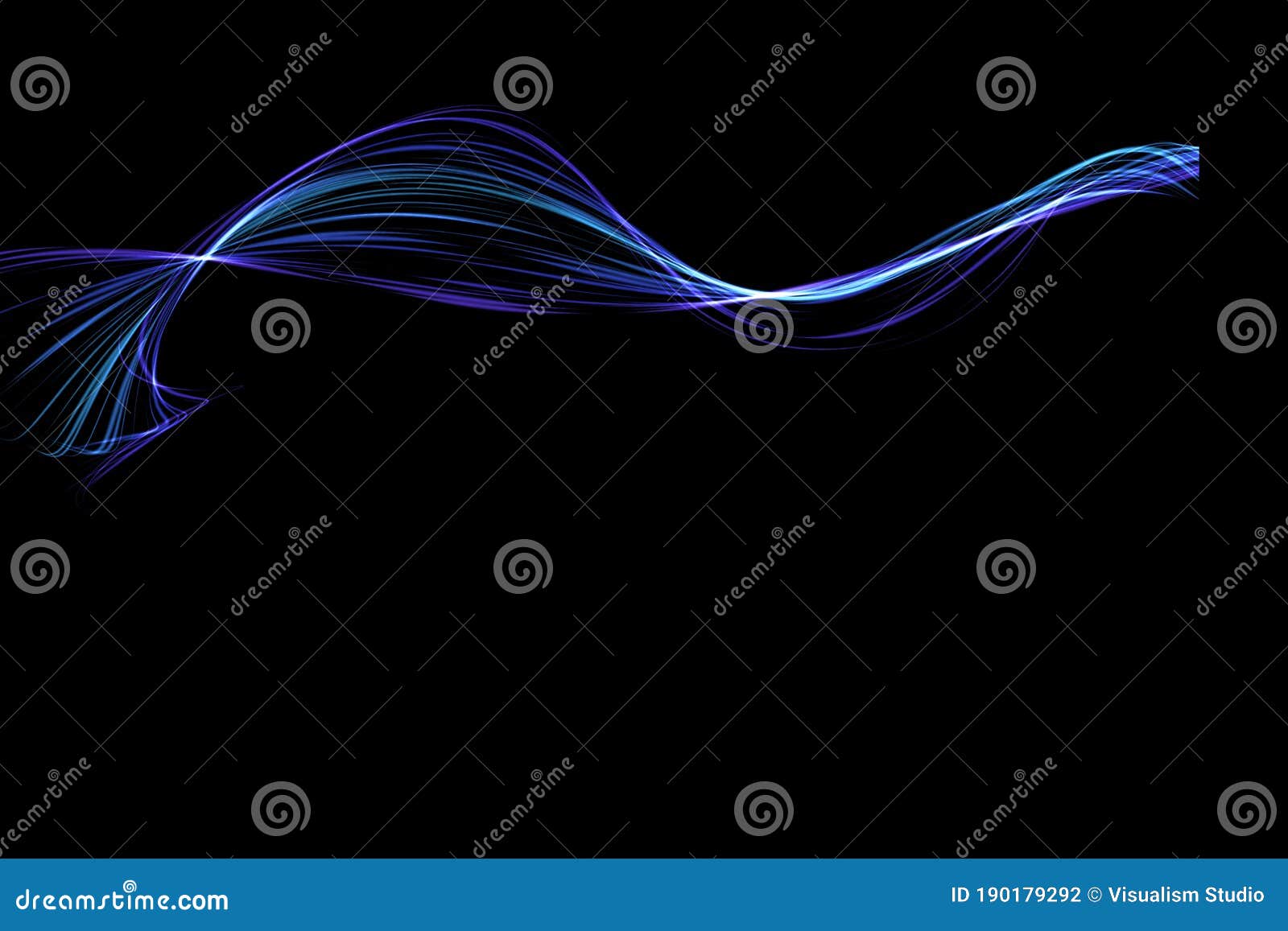 Dark Blue Wave Spectrum Waves Abstract Dynamic Colorful Light Flow and ...