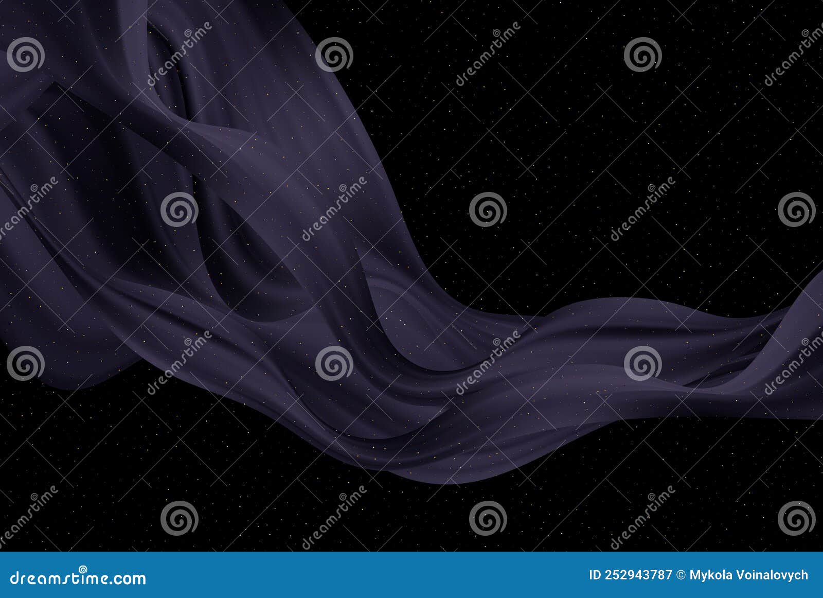 Dark Blue Wavy Vector Wave on Black Background, Design Element Stock ...