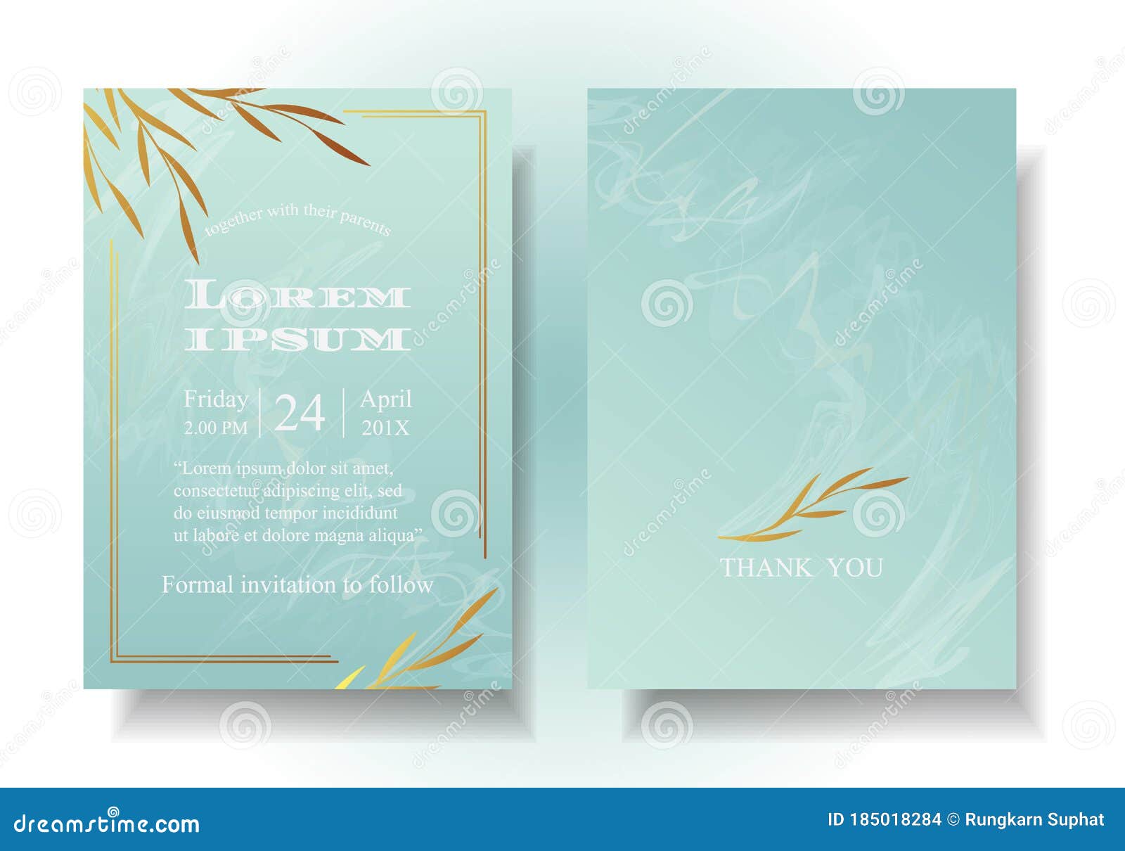 Dark Blue Wedding Invitation Card Design There are Marble Patterns on ...