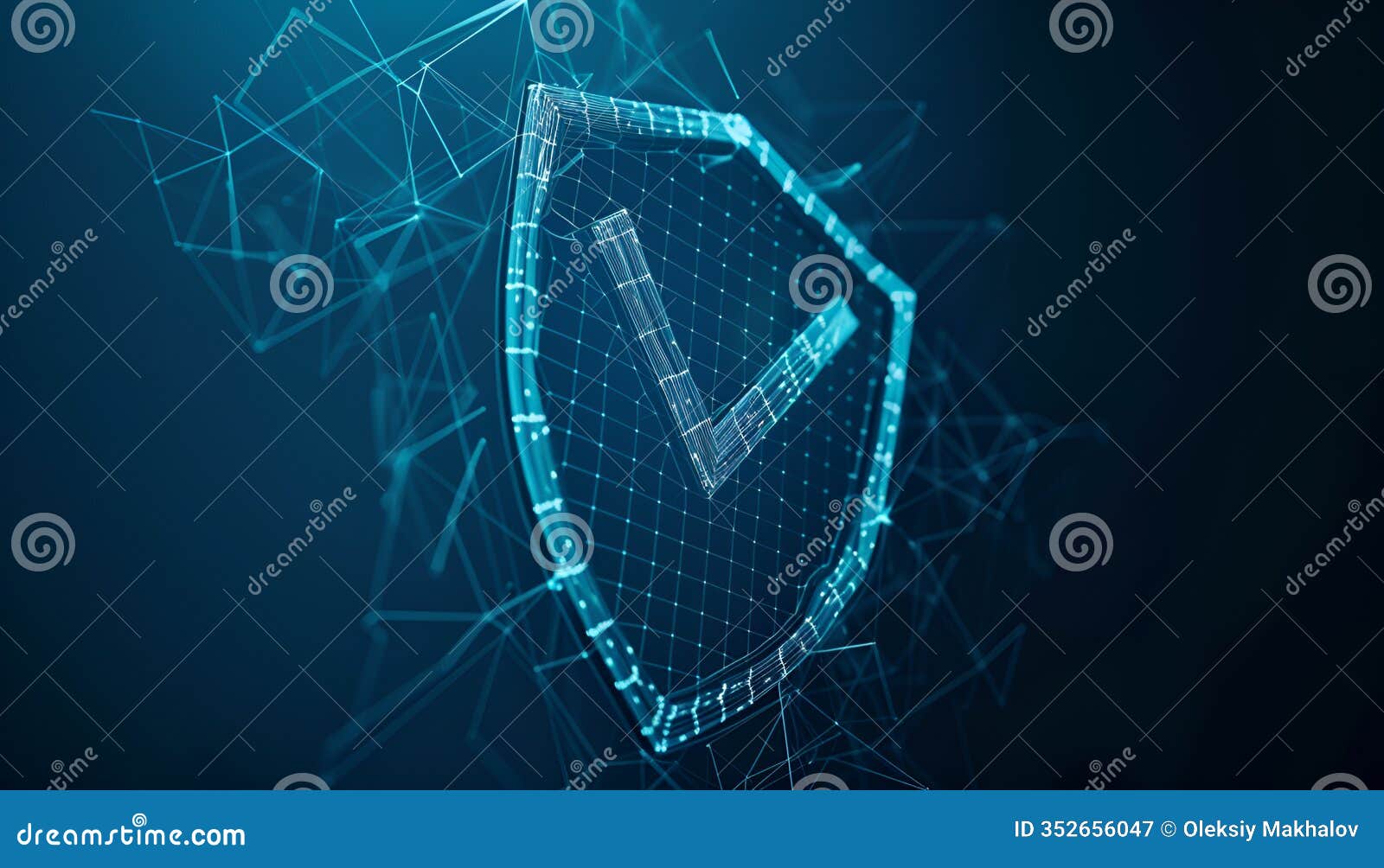 Secure Cybersecurity Networks With Glowing Shields And Digital ...