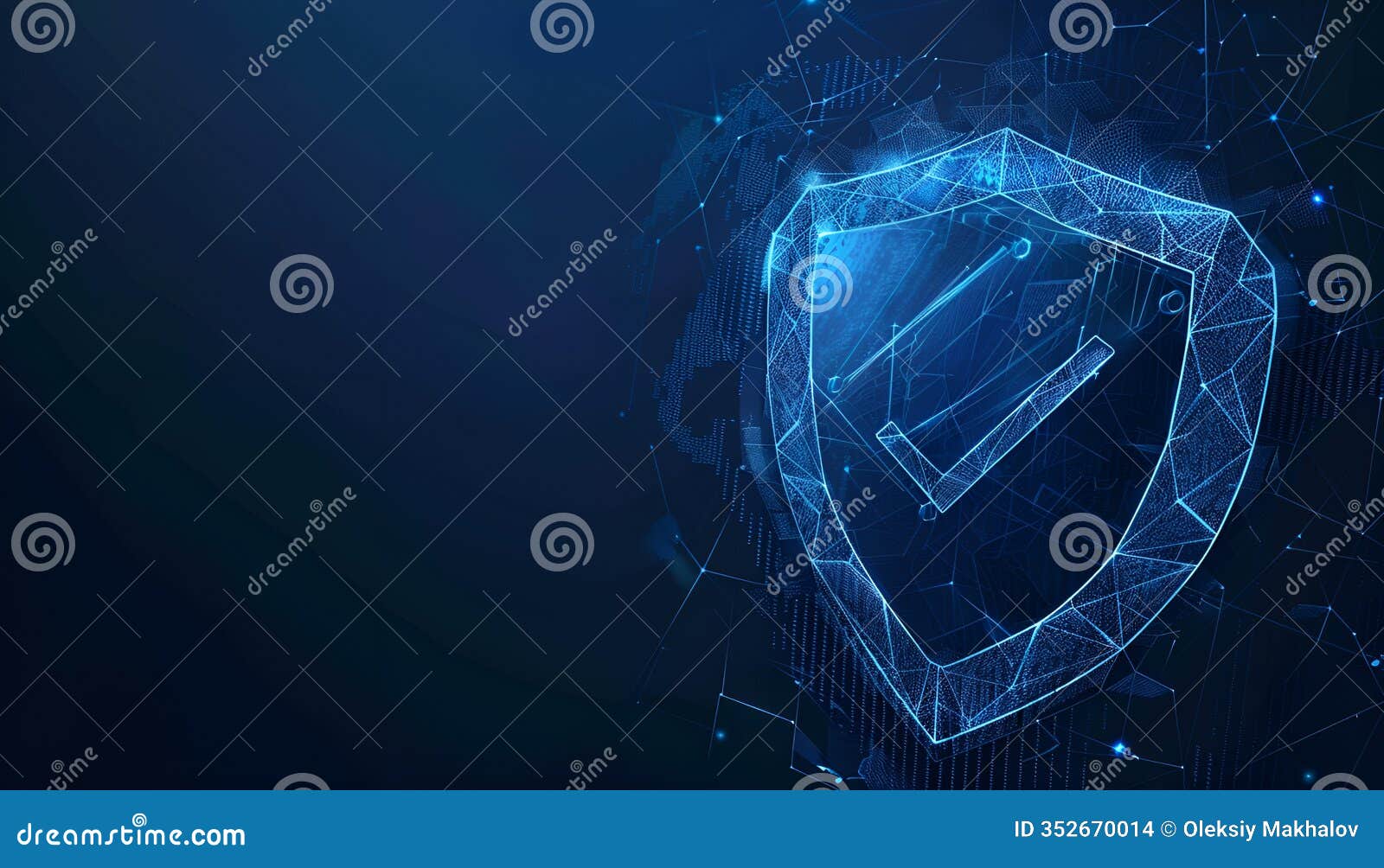 Secure Cybersecurity Networks With Glowing Shields And Digital ...