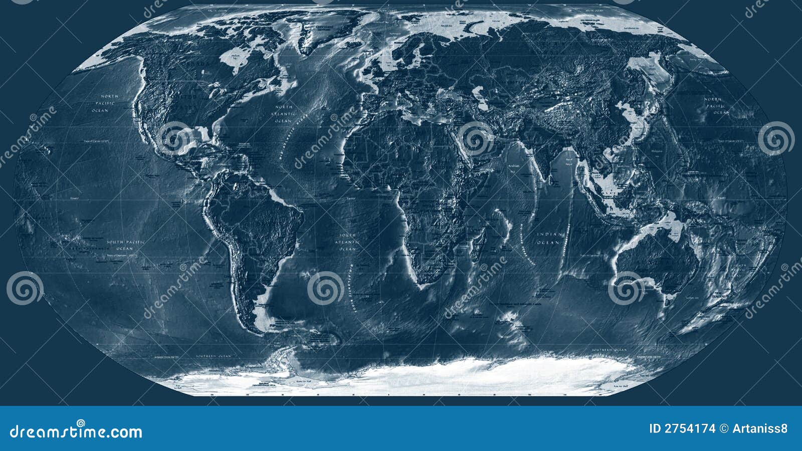Dark Blue world map stock illustration. Illustration of blue - 2754174
