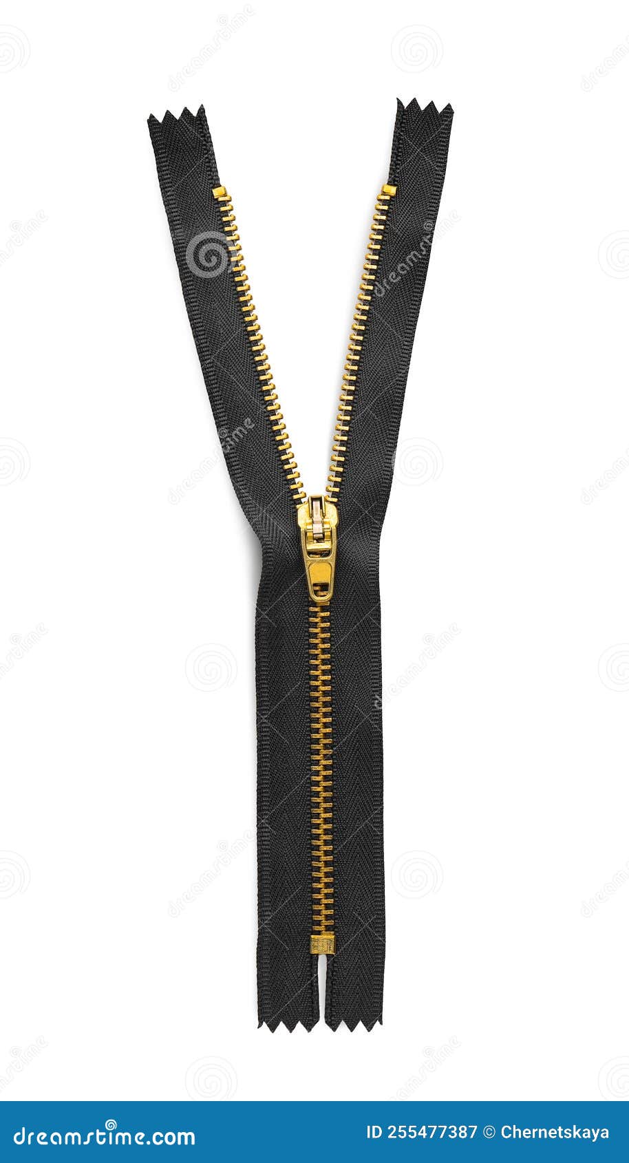 Dark Blue Zipper Isolated on White, Top View Stock Image - Image of ...