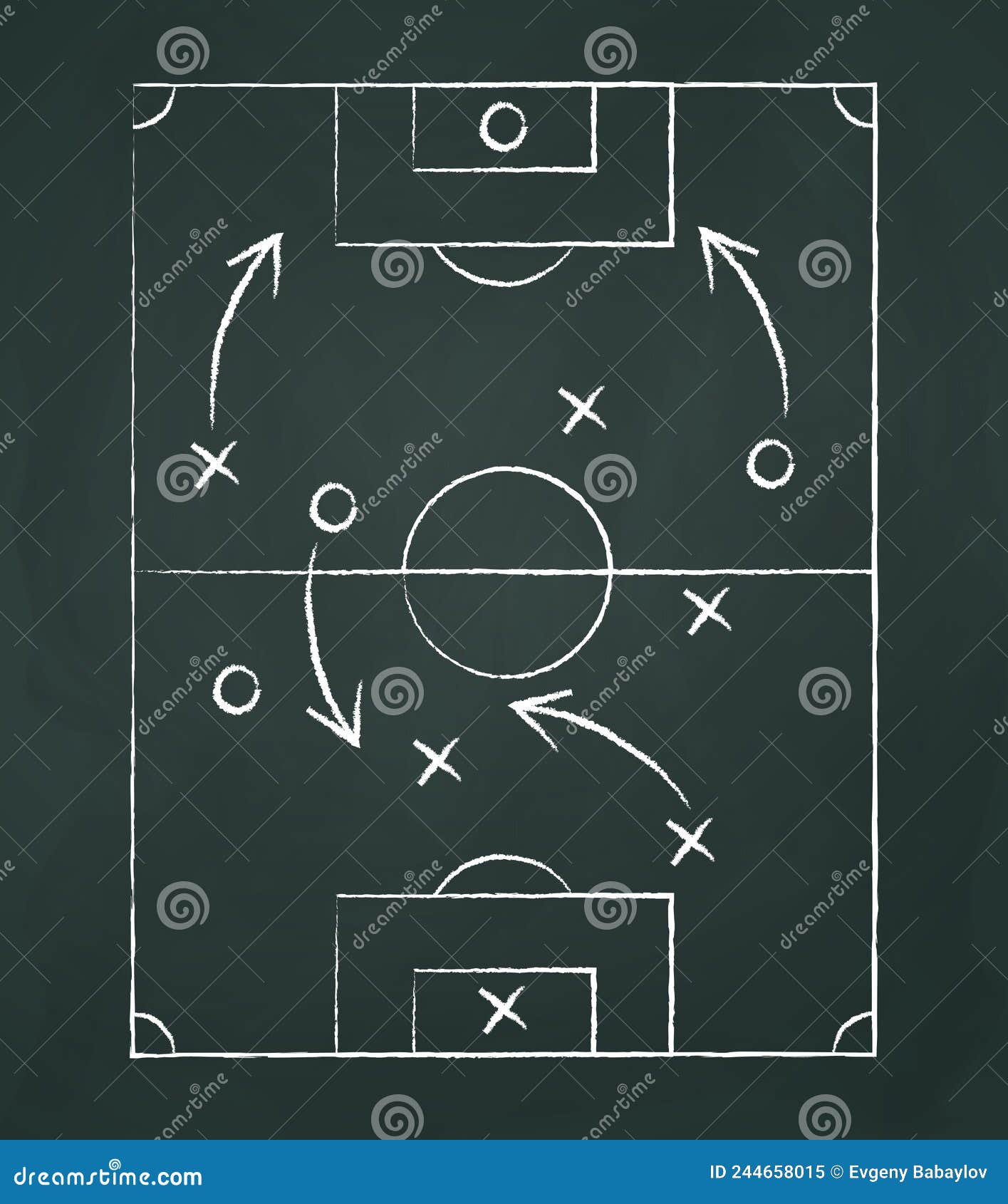 Dark Board Background with Football Tactics - Vector Stock Vector ...