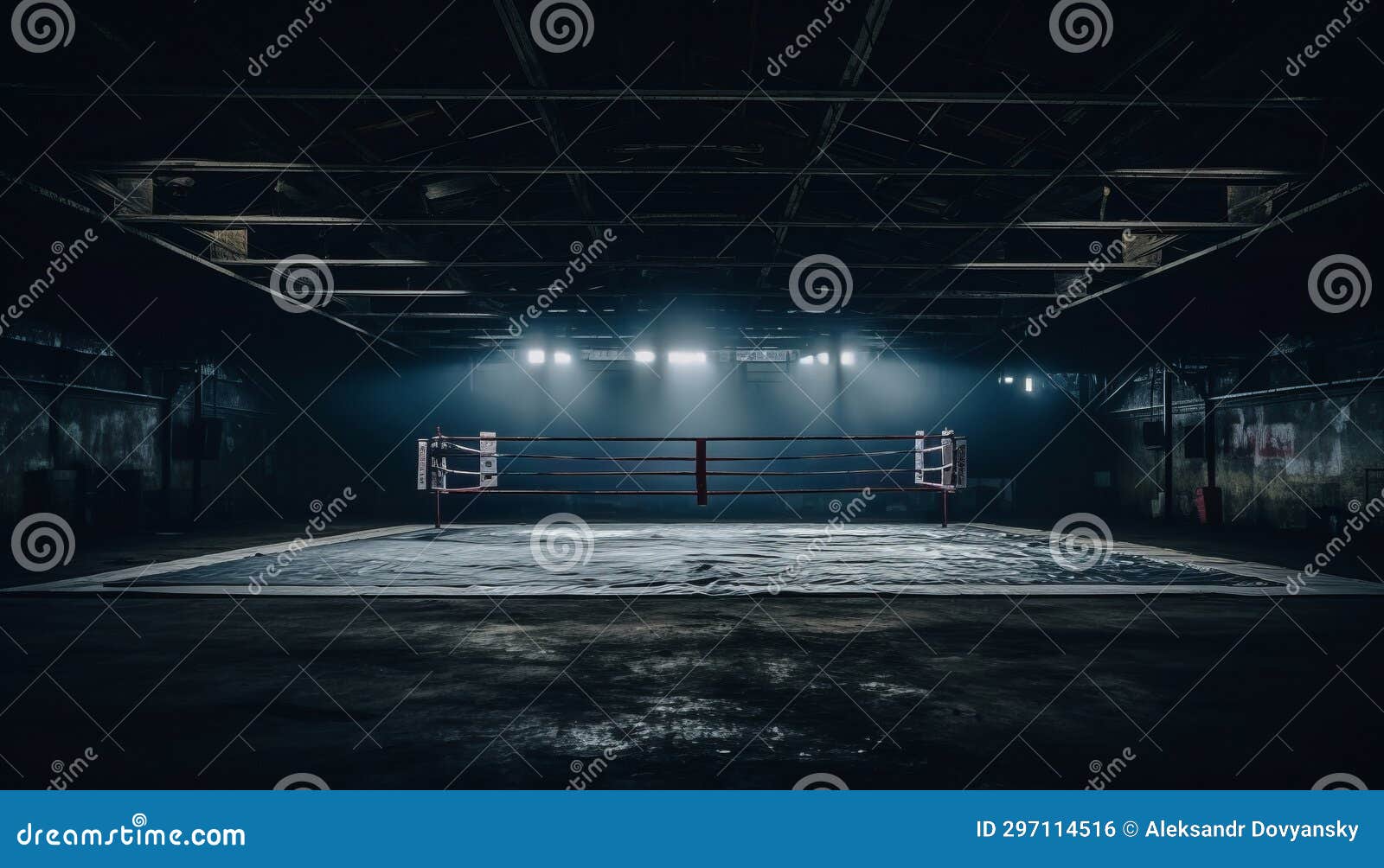 Fighting Ring With Light Effect Cartoon Vector | CartoonDealer.com ...