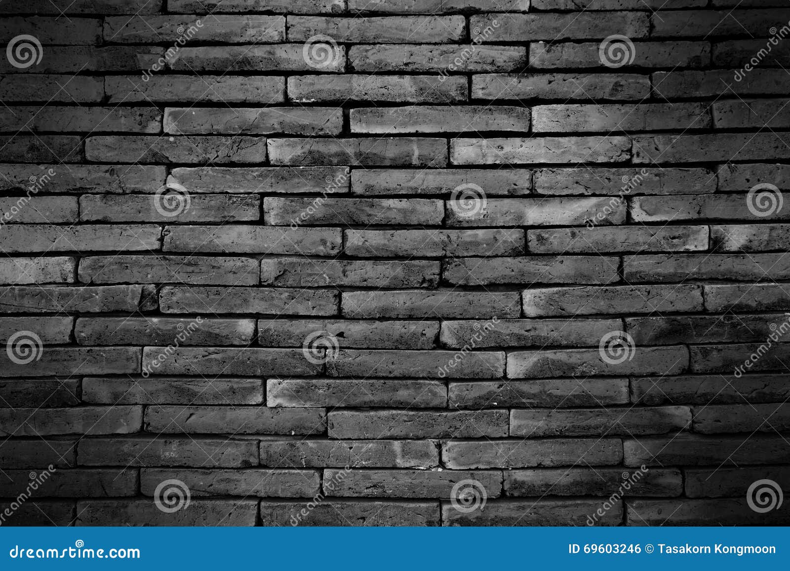 Dark Brick Wall with Shadow for Pattern and Background Stock Photo ...