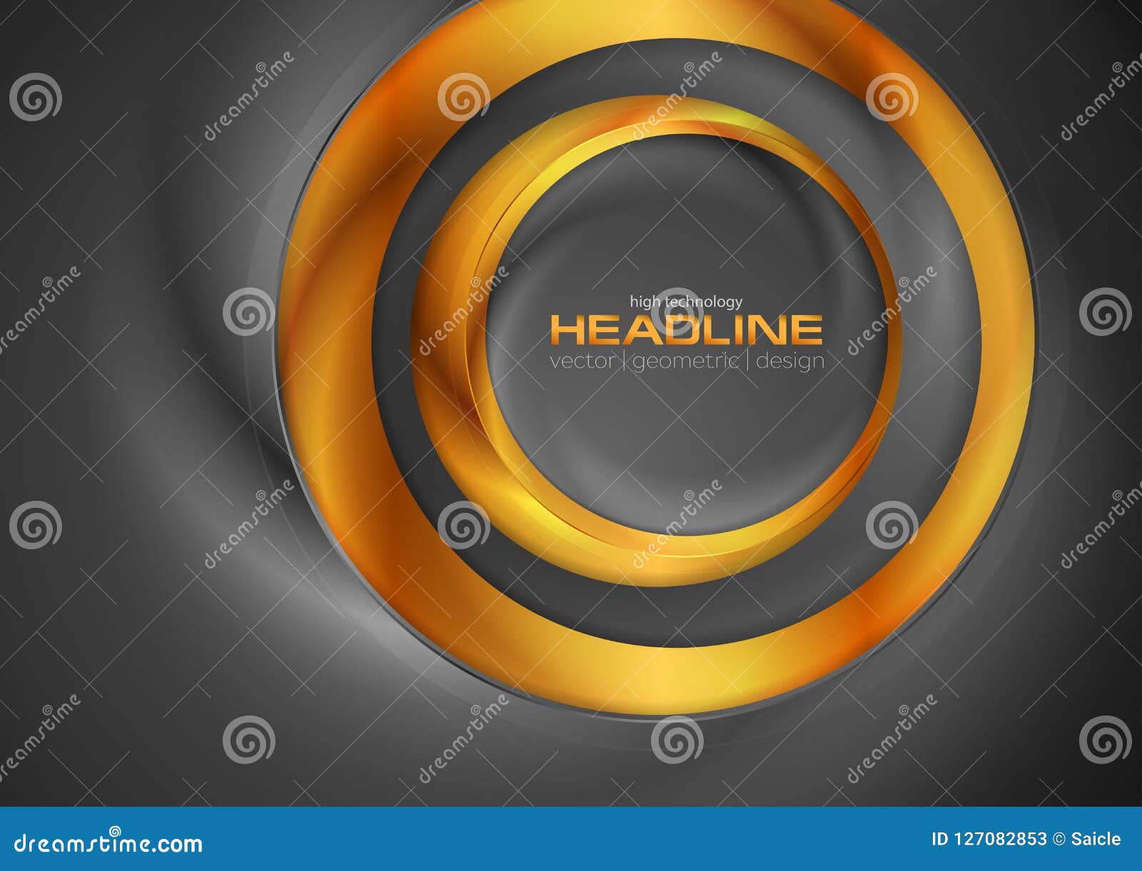 Dark Bronze Abstract Glossy Circles Background Stock Vector ...