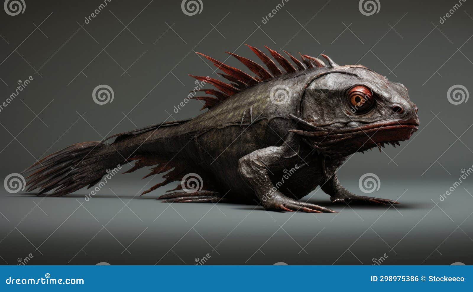 Dark and Brooding 3d Rendering of an Old Fish Stock Illustration ...