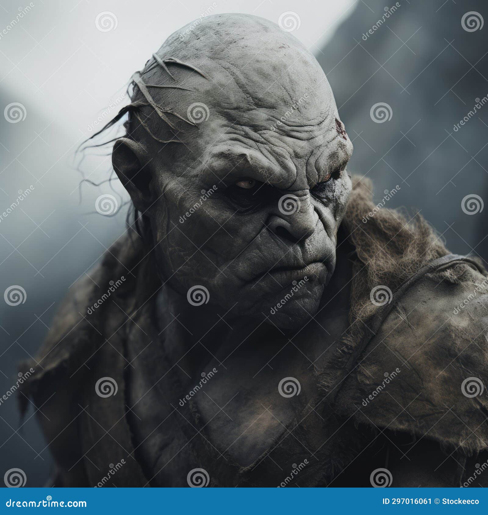 Medieval-inspired Angry Troll in Matte Painting Style Stock ...