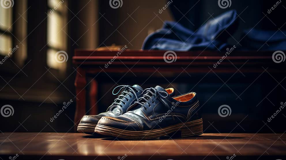 Dark and Brooding Designer Shoe in Precisionist Style Stock ...