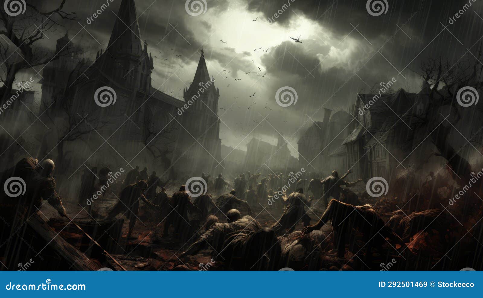 Dark City of Zombies: a Gothic Tale of Violence and Medieval Art Stock ...