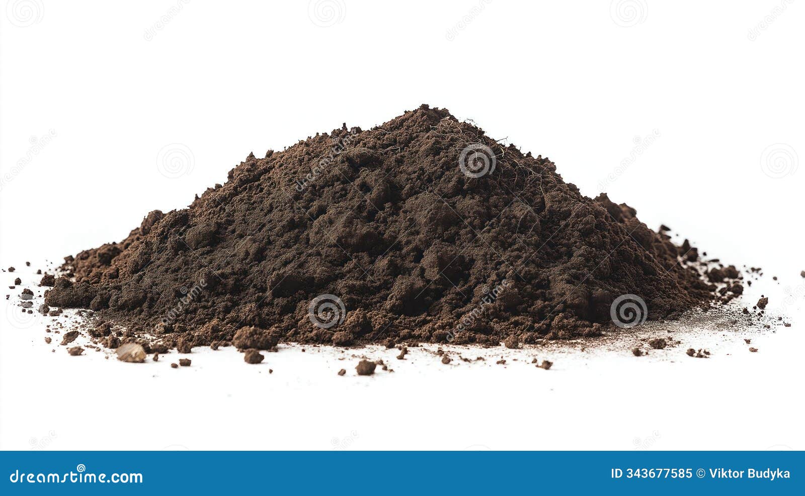 Dark Brown Soil Mound with Small Particles on Isolated Transparent ...