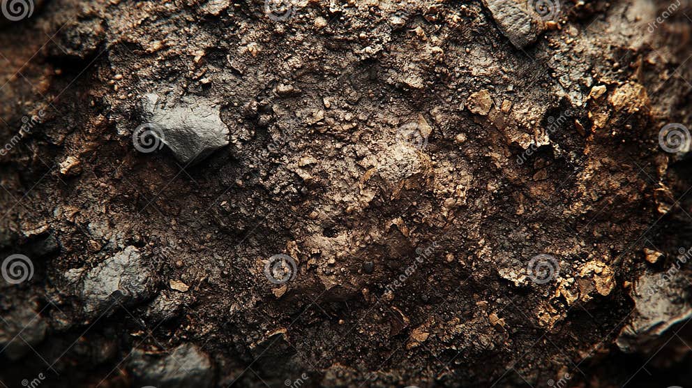Dark Brown Soil Texture with Embedded Stones Stock Illustration - Illustration of texture ...