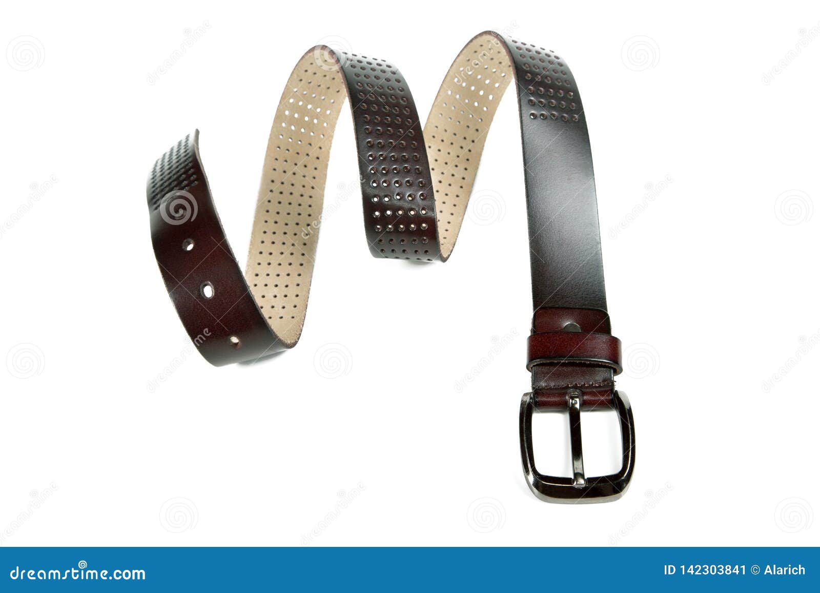 Dark Brown Strap Isolated on White Stock Image - Image of gift ...