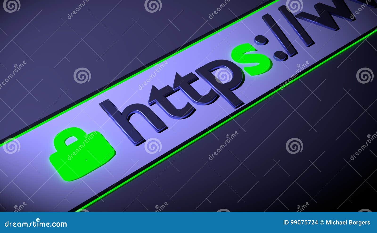 Secure Https Internet Connection Dark Browser Bar Stock Illustration ...