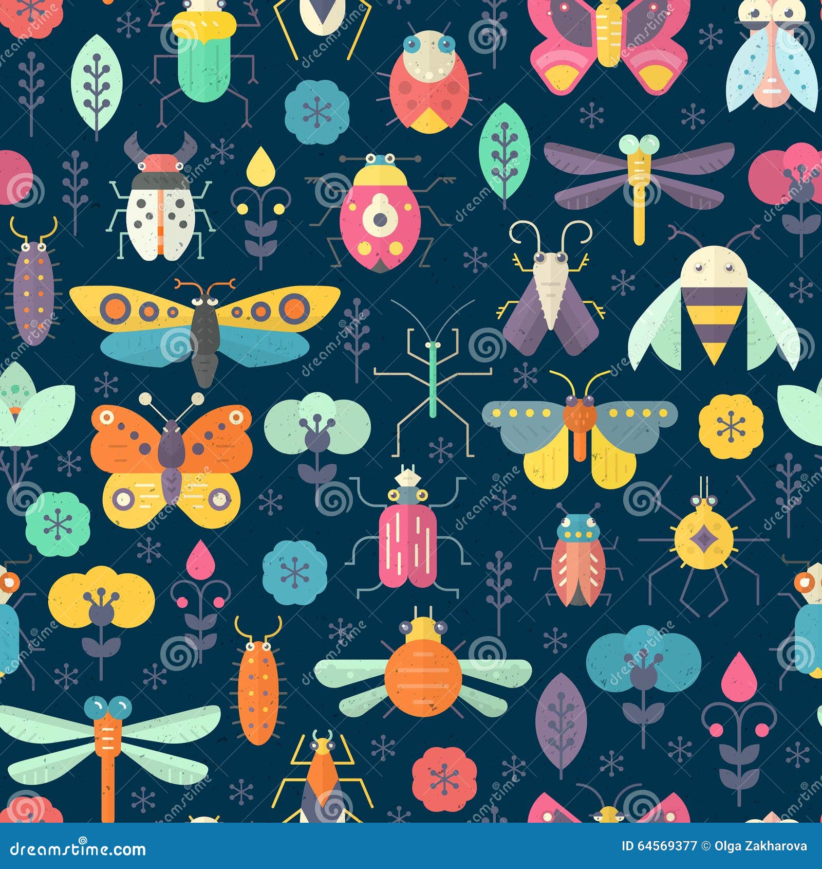 Dark Bug Pattern stock vector. Illustration of isolated - 64569377