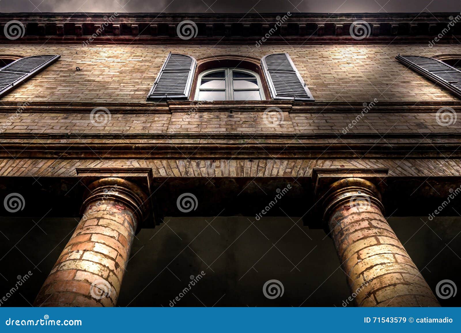 Dark building facade stock image. Image of antique, background - 71543579