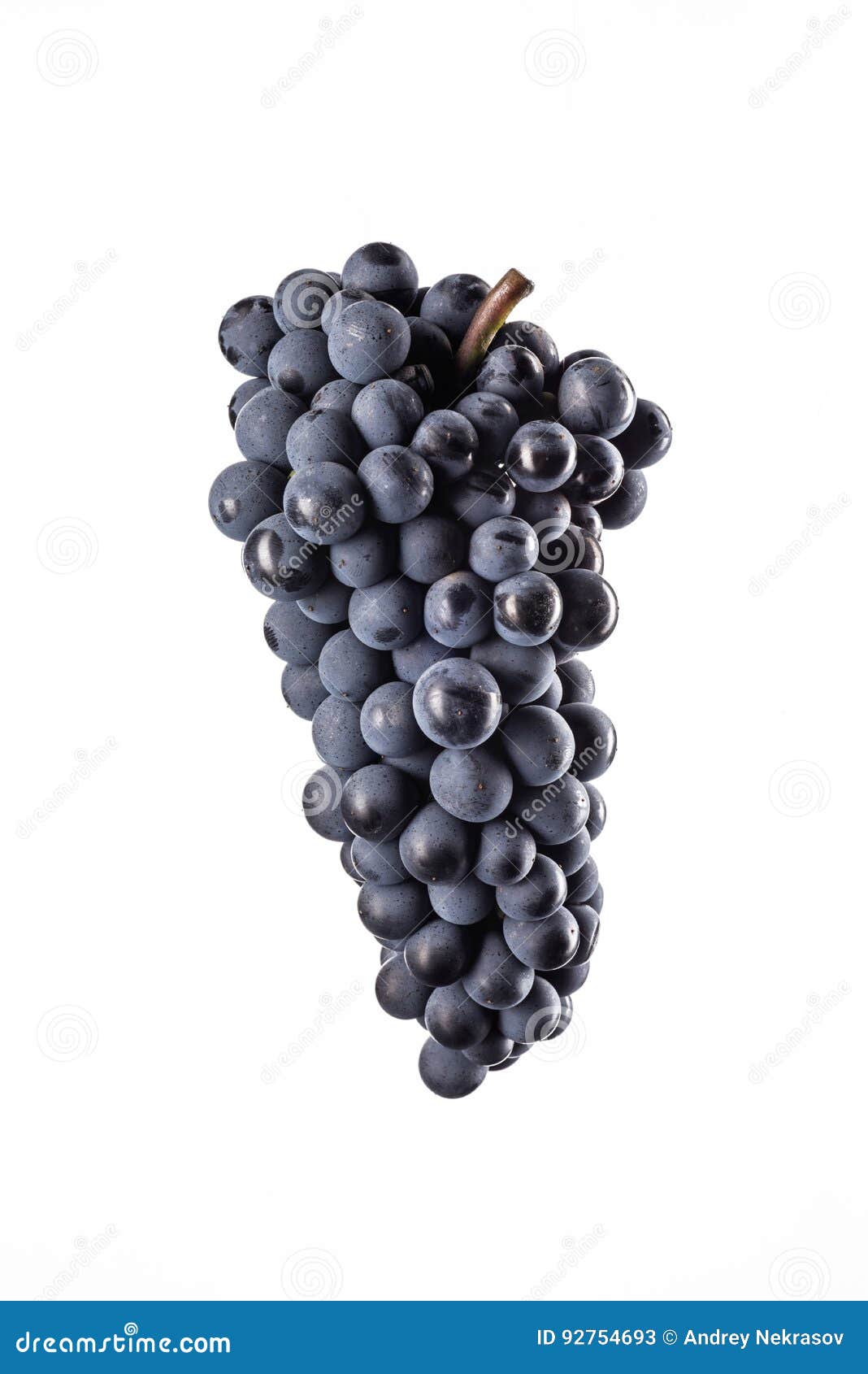 Dark Bunch of Grape in Low Light on White Isolated Background , Macro ...