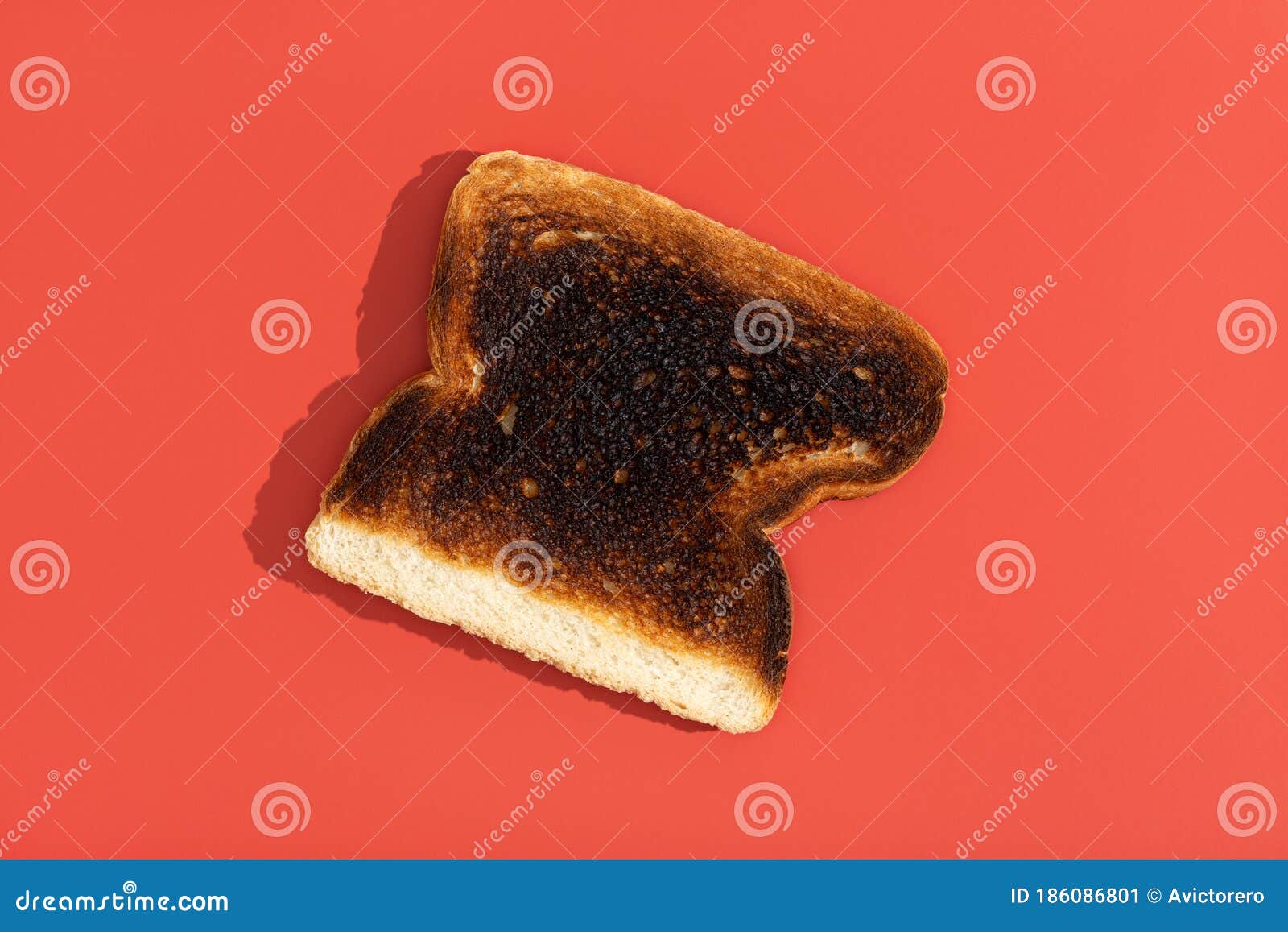 Dark Burned Sandwich Bread Isolated Stock Image - Image of ignite ...