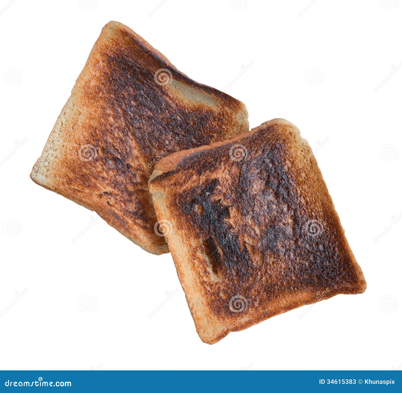 Dark Burned Sandwich Bread Isolated White Background Stock Image ...