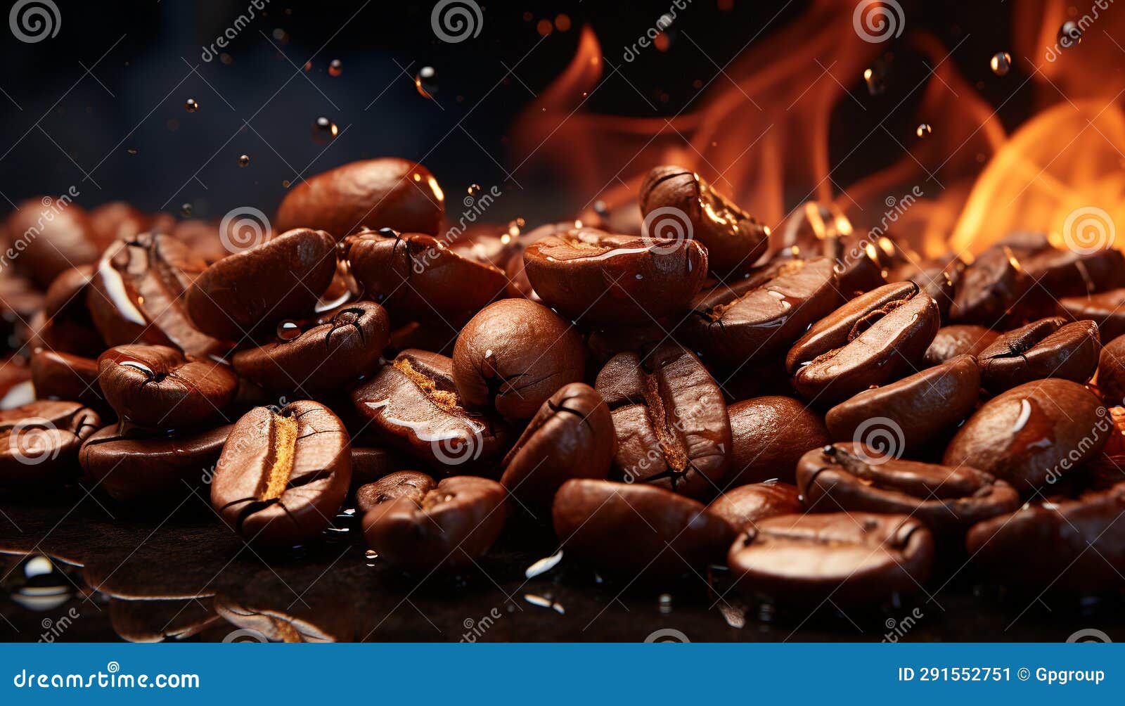 Dark, Burning Flame Ignites the Scented Coffee Bean Addiction Generated ...