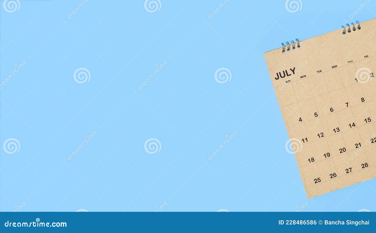 Dark Calendar on Blue Background, Planning Concept. Stock Photo - Image ...