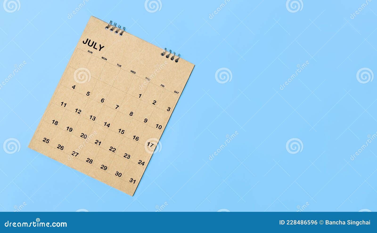 Dark Calendar on Blue Background, Planning Concept Stock Photo - Image ...