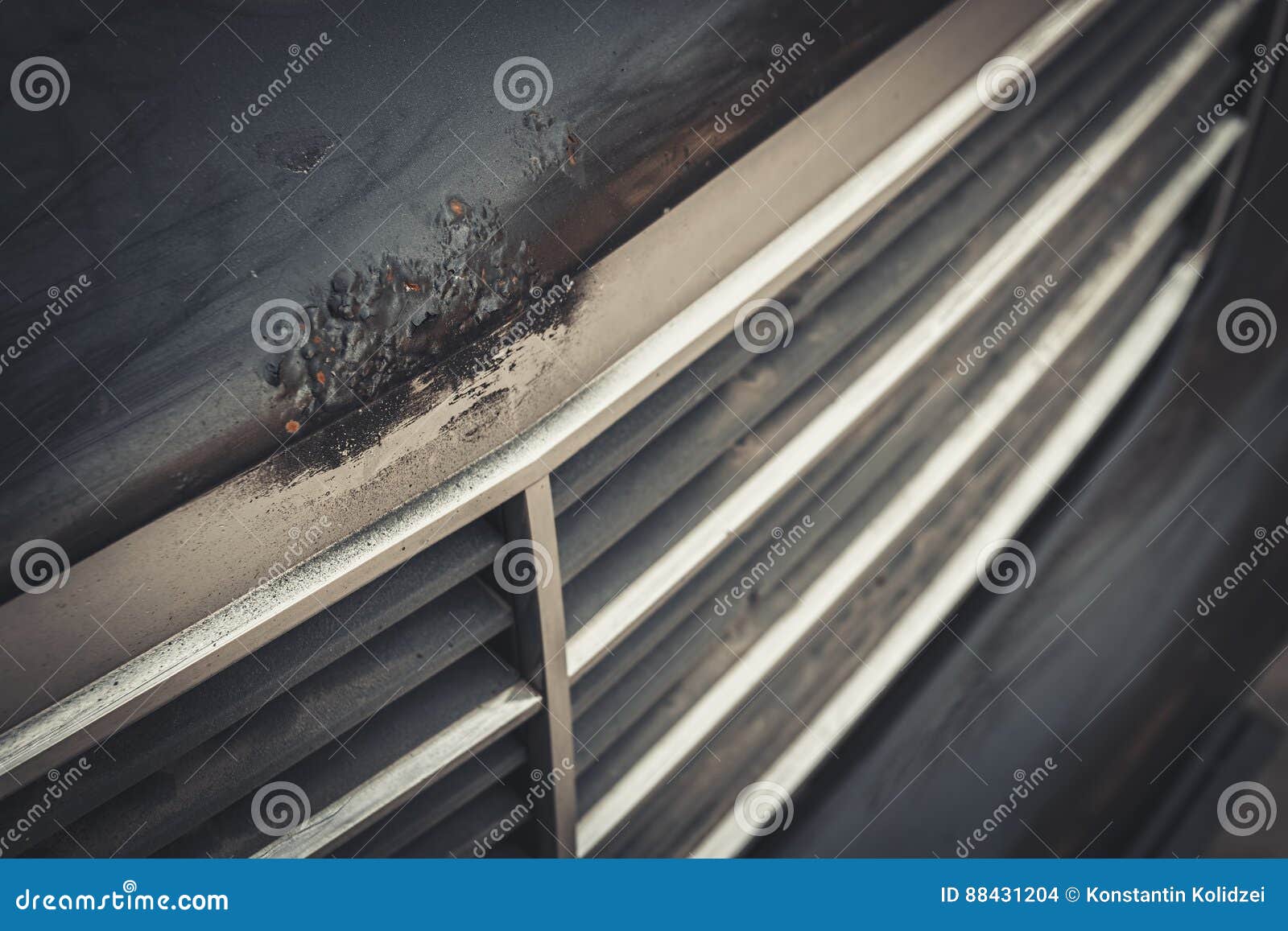 Dark Car Hood with Rust and Corrosion. Stock Photo - Image of antique ...