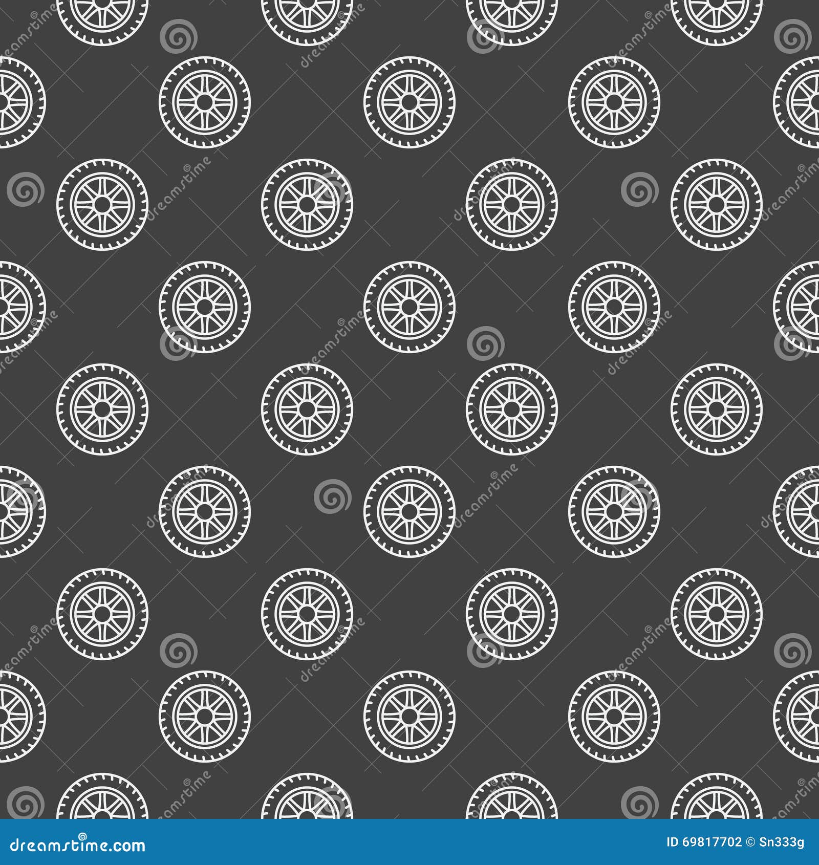 Dark car wheel pattern stock vector. Illustration of seamless - 69817702