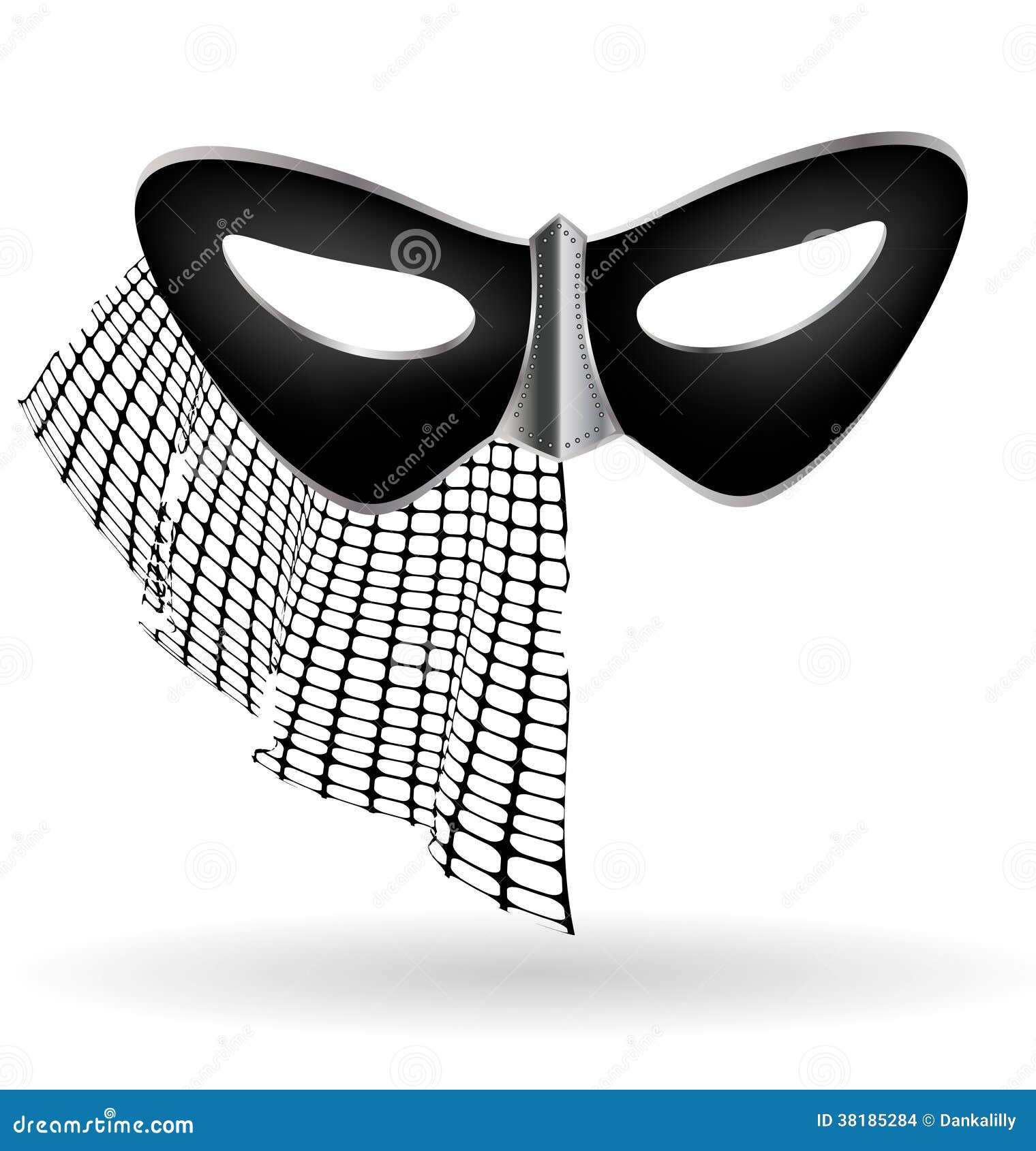 Dark Carnival Mask with Veil Stock Vector - Illustration of celebrate ...