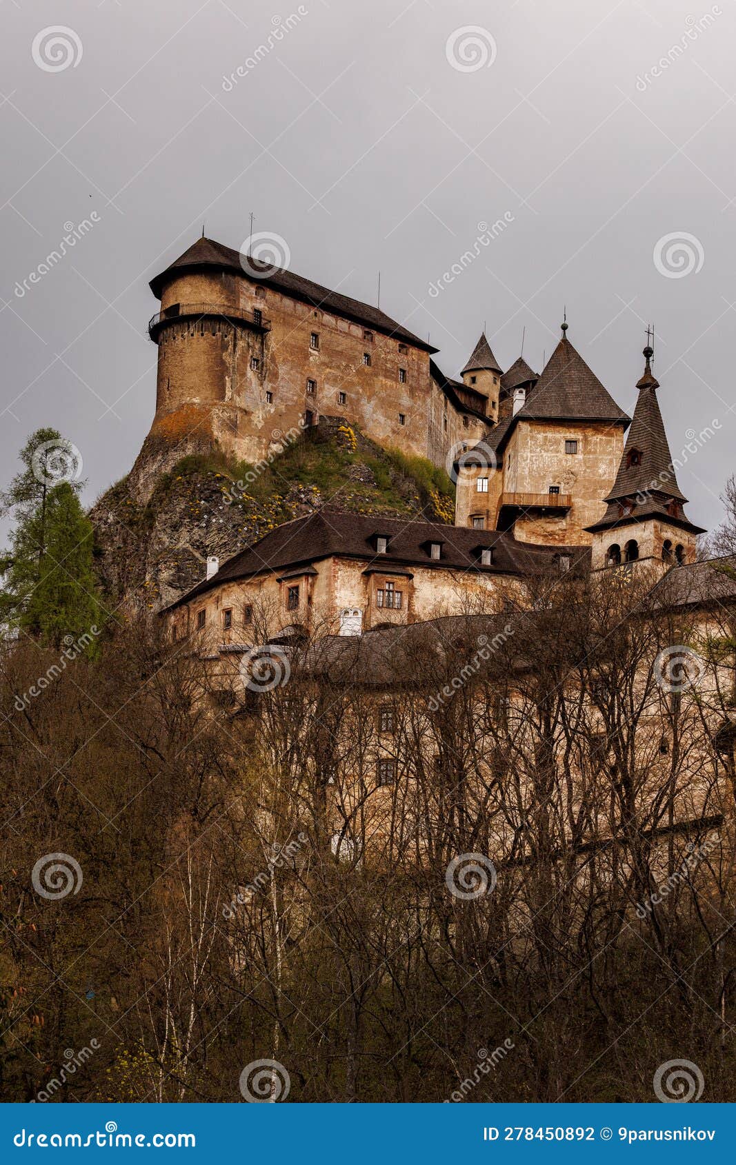 Dark Castle on the Top of the Cliff. Stock Photo - Image of historic ...