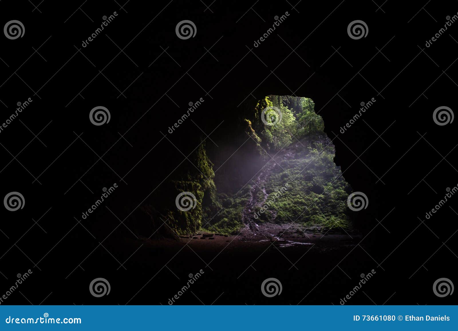 Dark Cave and Green Jungle in Java, Indonesia Stock Photo - Image of ...