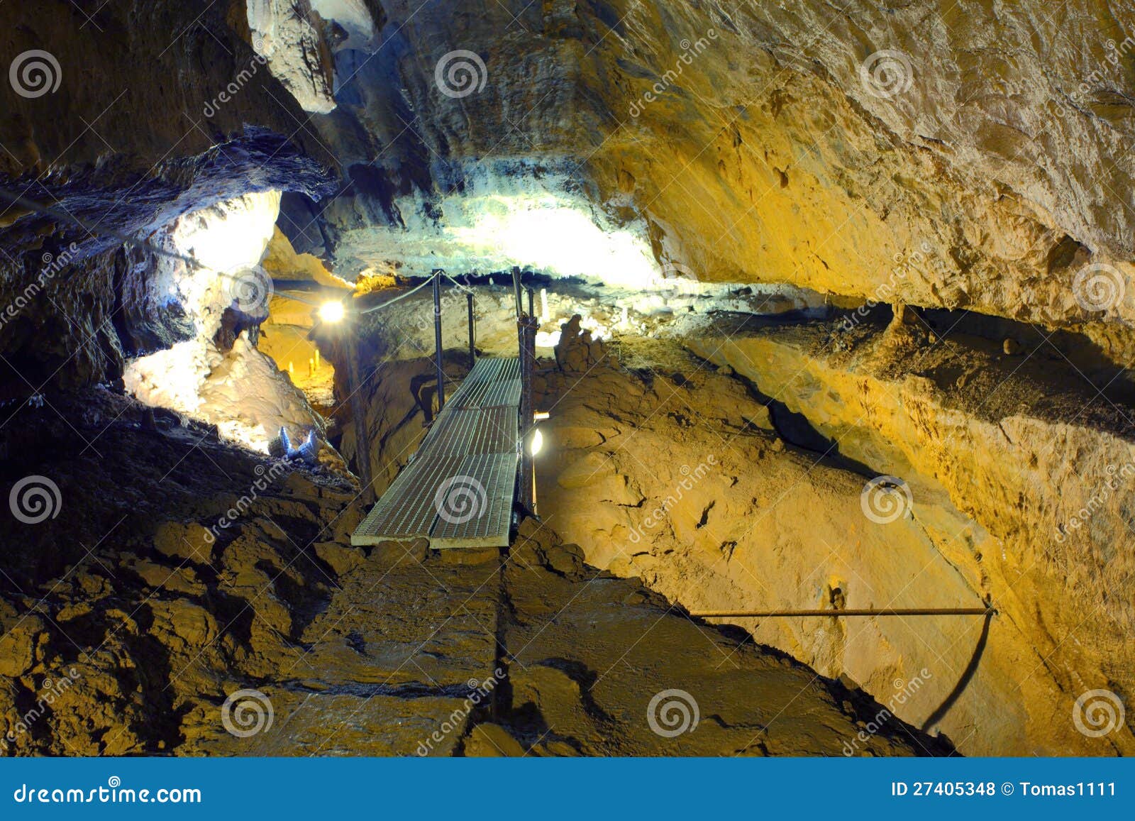 A Dark Cave with a Pathway Underground Stock Photo - Image of room ...