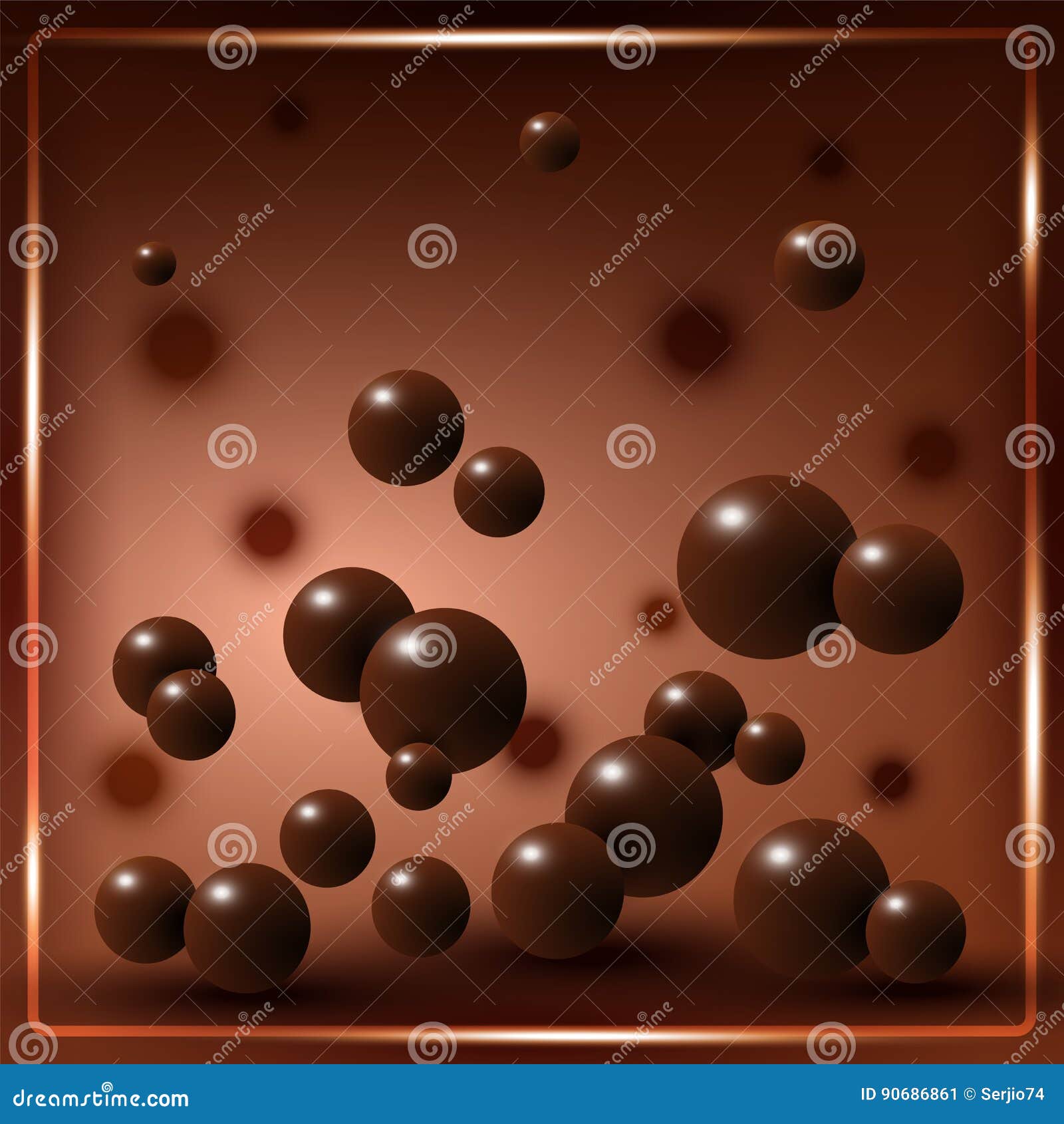 Dark Chocolate Balls on Abstract Background. Stock Vector ...