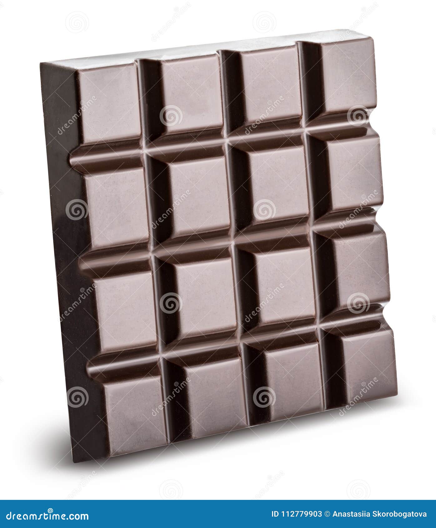 Dark Chocolate Bar Isolated with Shadow. Horizontal Composition. Stock ...