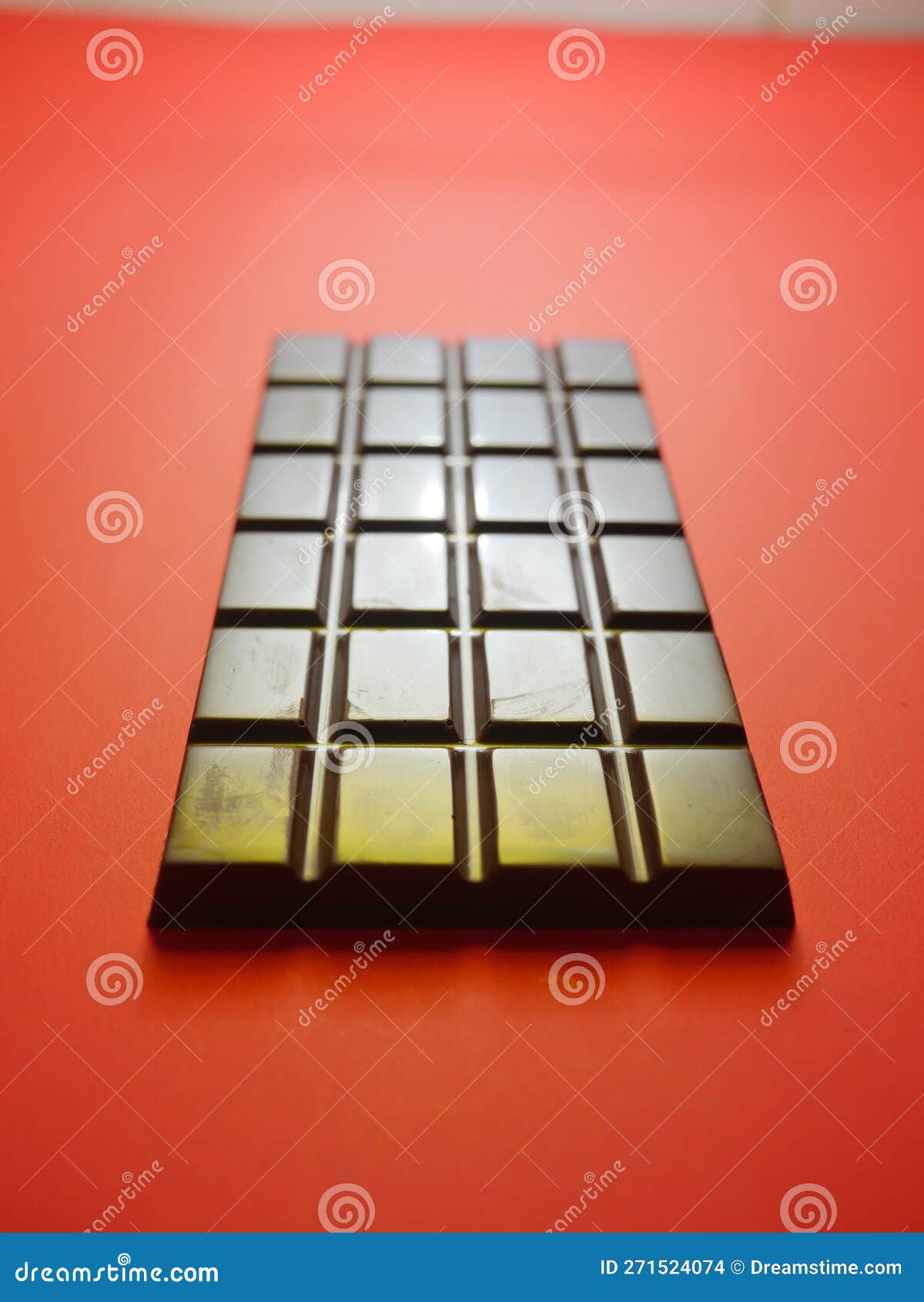 Chocolate Bar on a Red Background Stock Photo - Image of black, fresh ...
