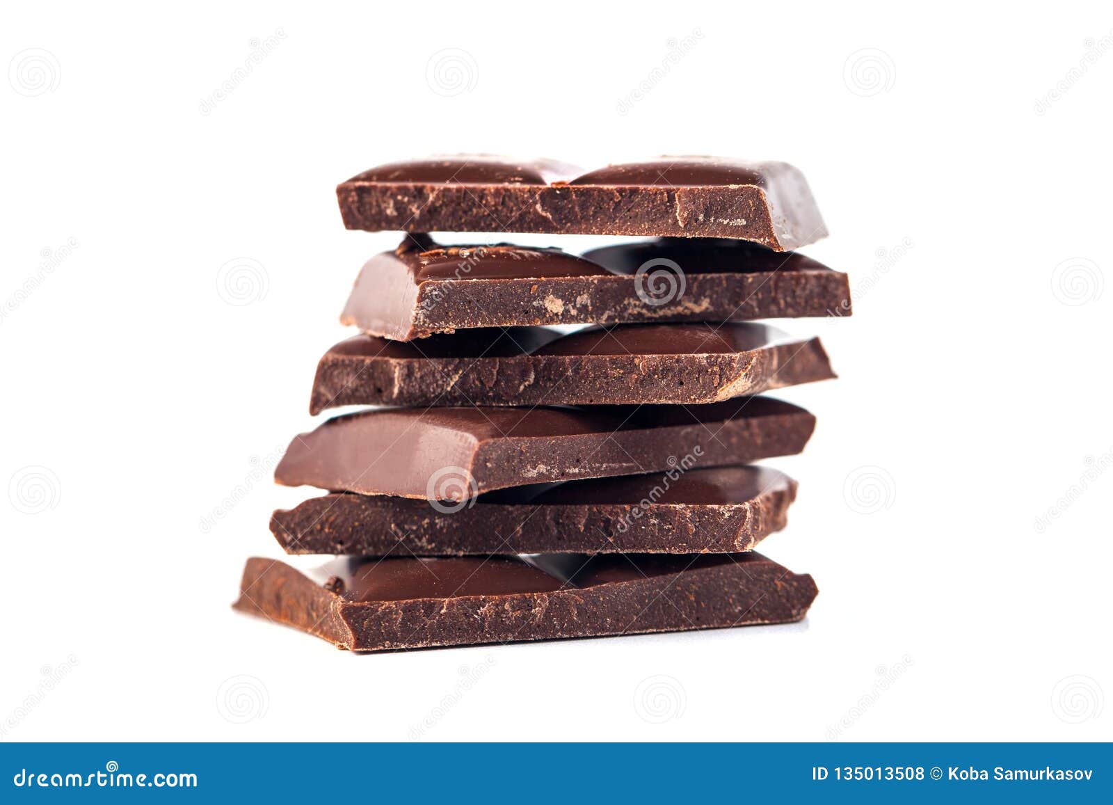 Dark Chocolate Bars Stack Isolated on White Background Stock Photo ...