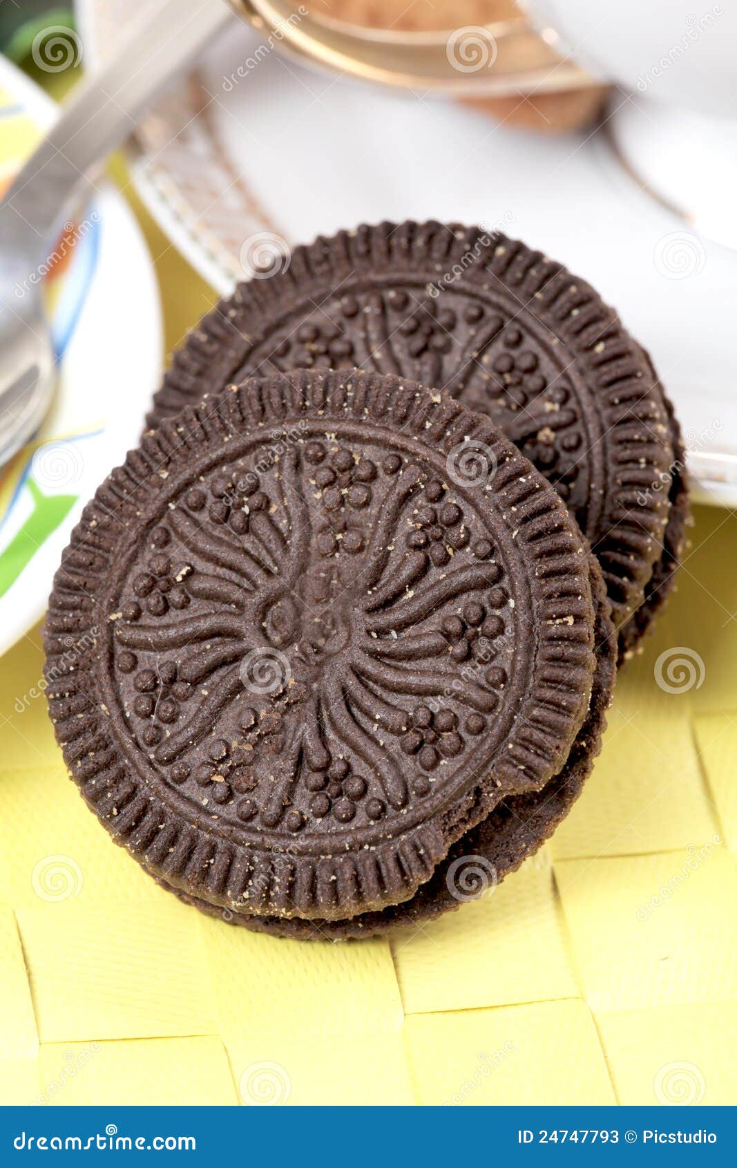 Dark chocolate biscuits stock image. Image of cookies - 24747793