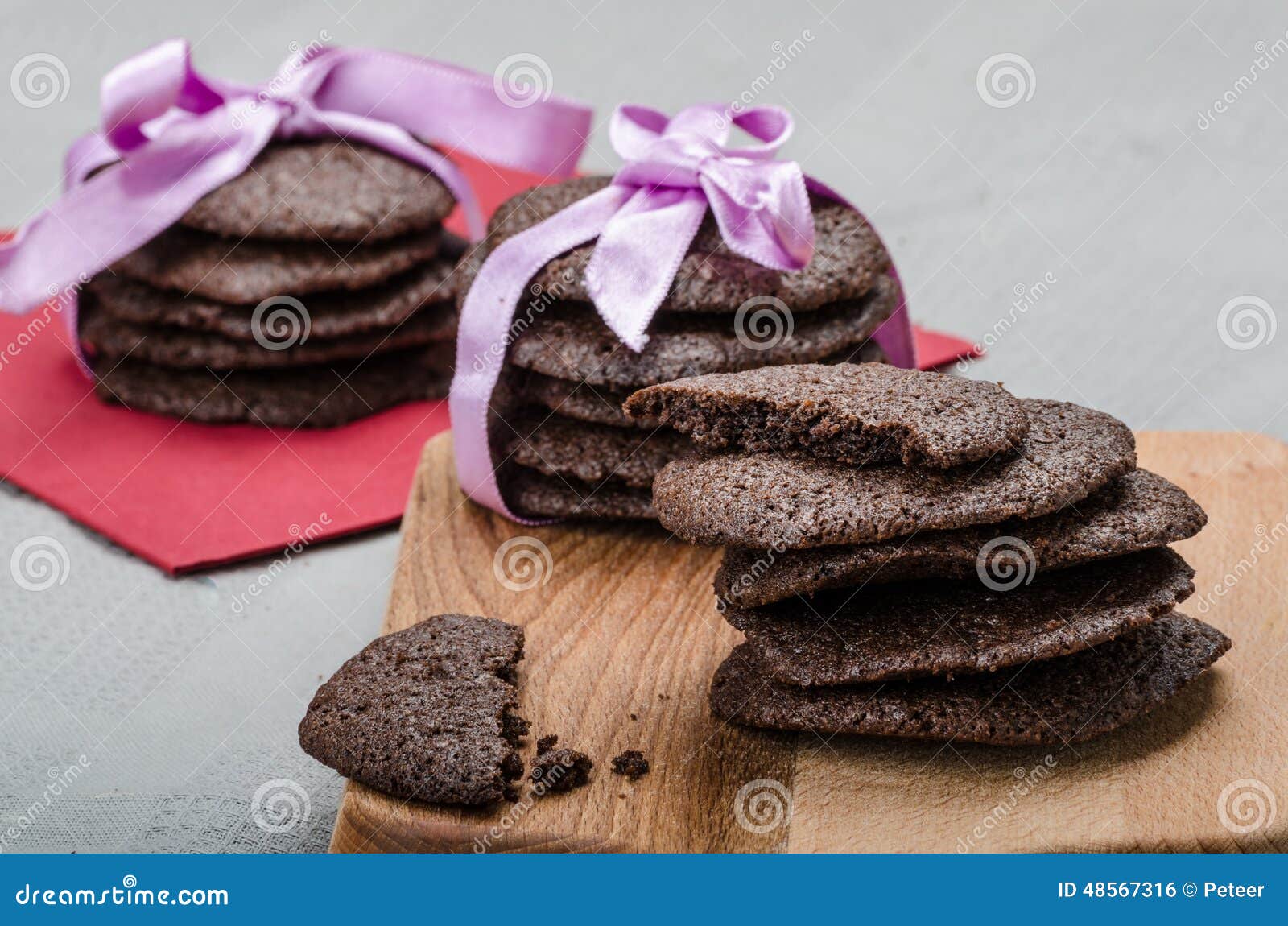Dark chocolate biscuits stock photo. Image of closeup - 48567316