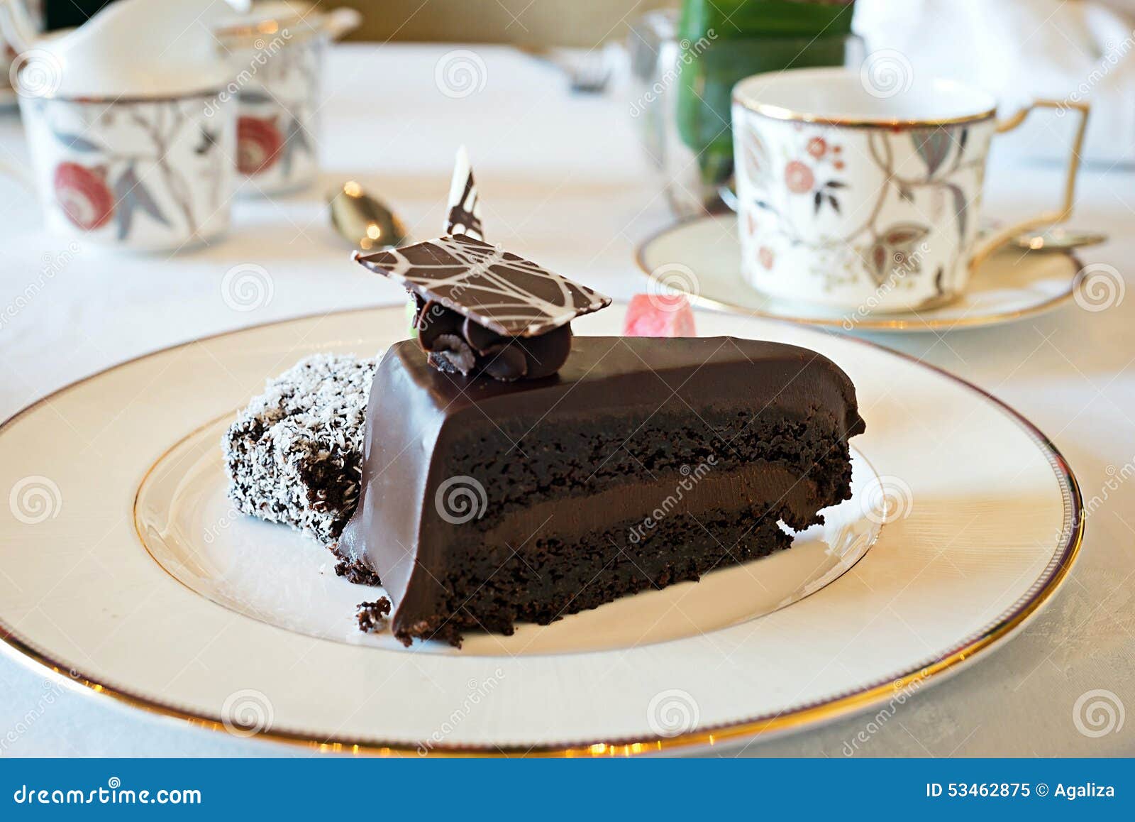 Dark Chocolate Cake during High Tea Stock Image - Image of ingredient ...