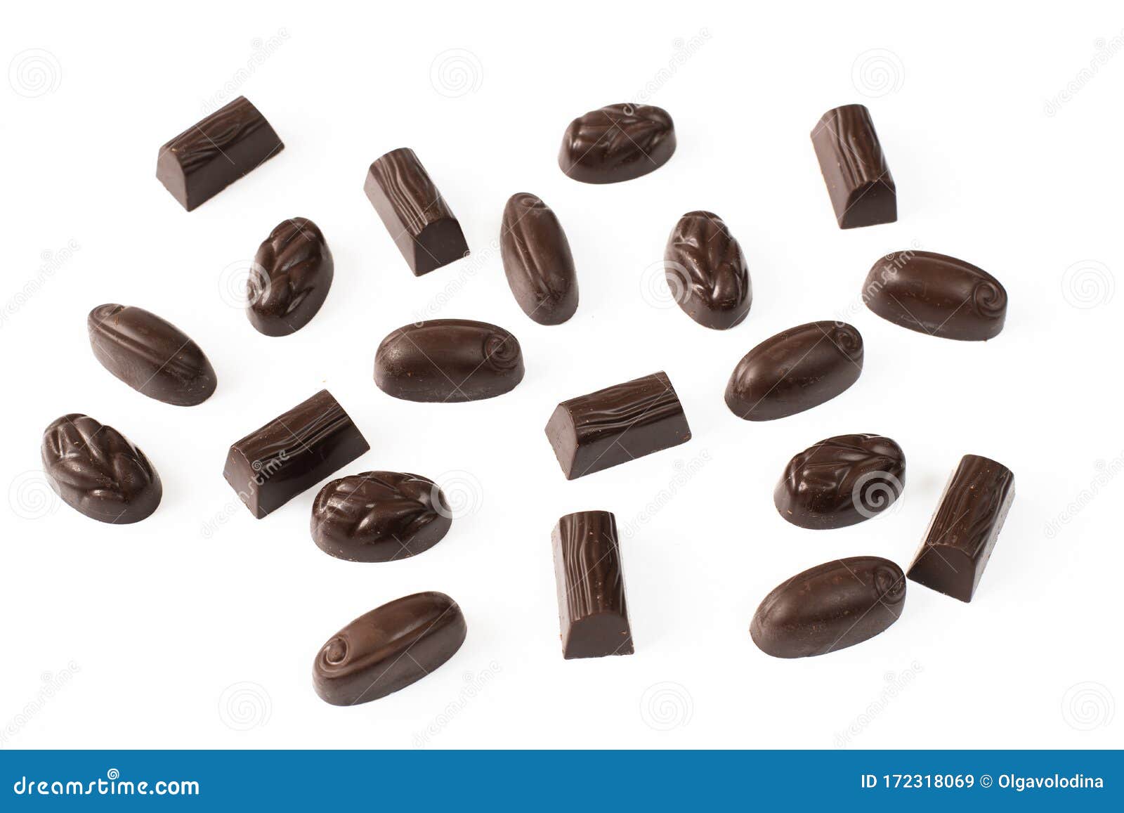 Dark Chocolate Candies on a Light Background Stock Image - Image of ...