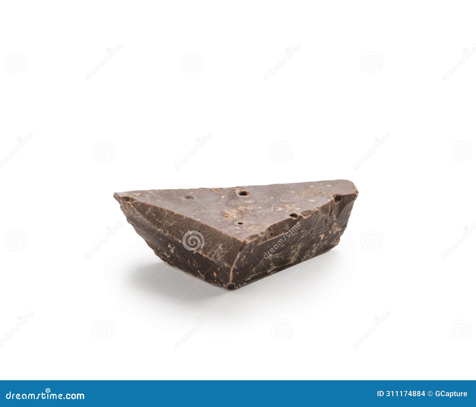 Dark Chocolate Chunk Isolated on White Background Stock Photo - Image ...