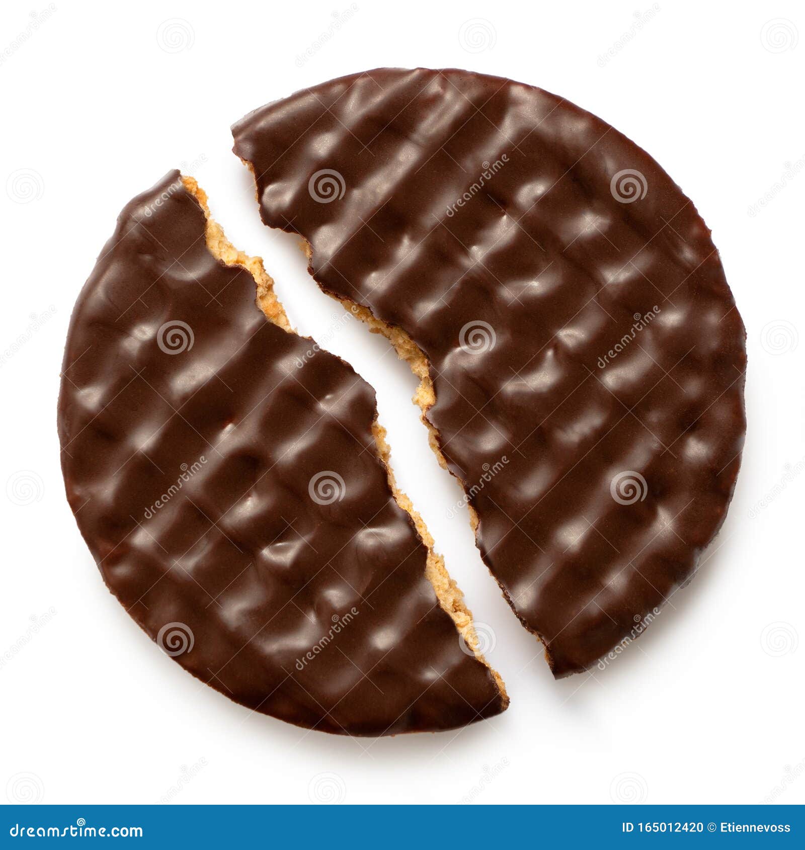 Dark Chocolate Coated Digestive Biscuit Broken Half Isolated on White ...