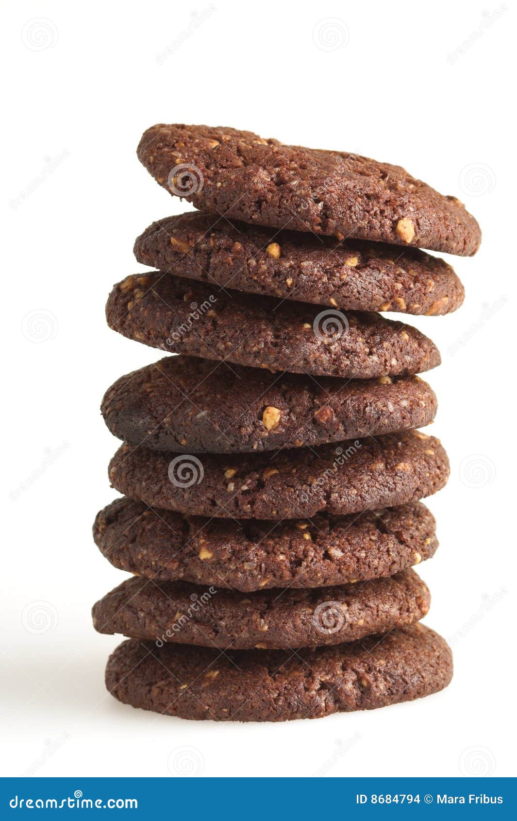 Dark Chocolate Cookies Stack Stock Photo - Image of heap, baked: 8684794