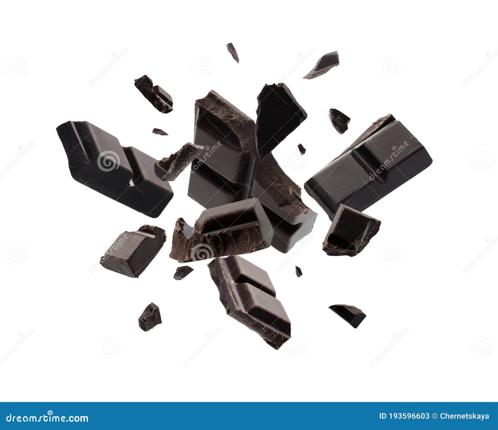Dark Chocolate Explosion, Pieces Shattering on Background Stock Image ...