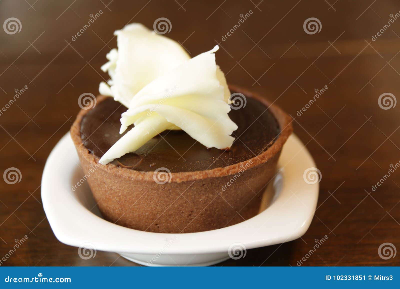 Dark Chocolate Ganache Tart Luxurious Dessert Treat Stock Image Image