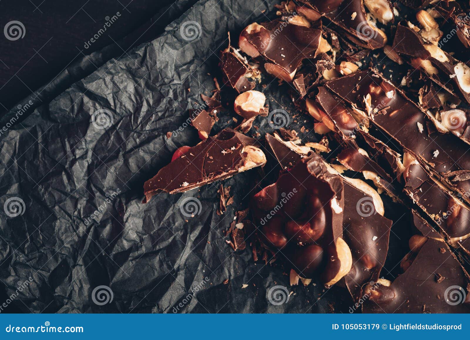 Dark Chocolate on Gray Wrapper Stock Image - Image of cocoa, appetite ...
