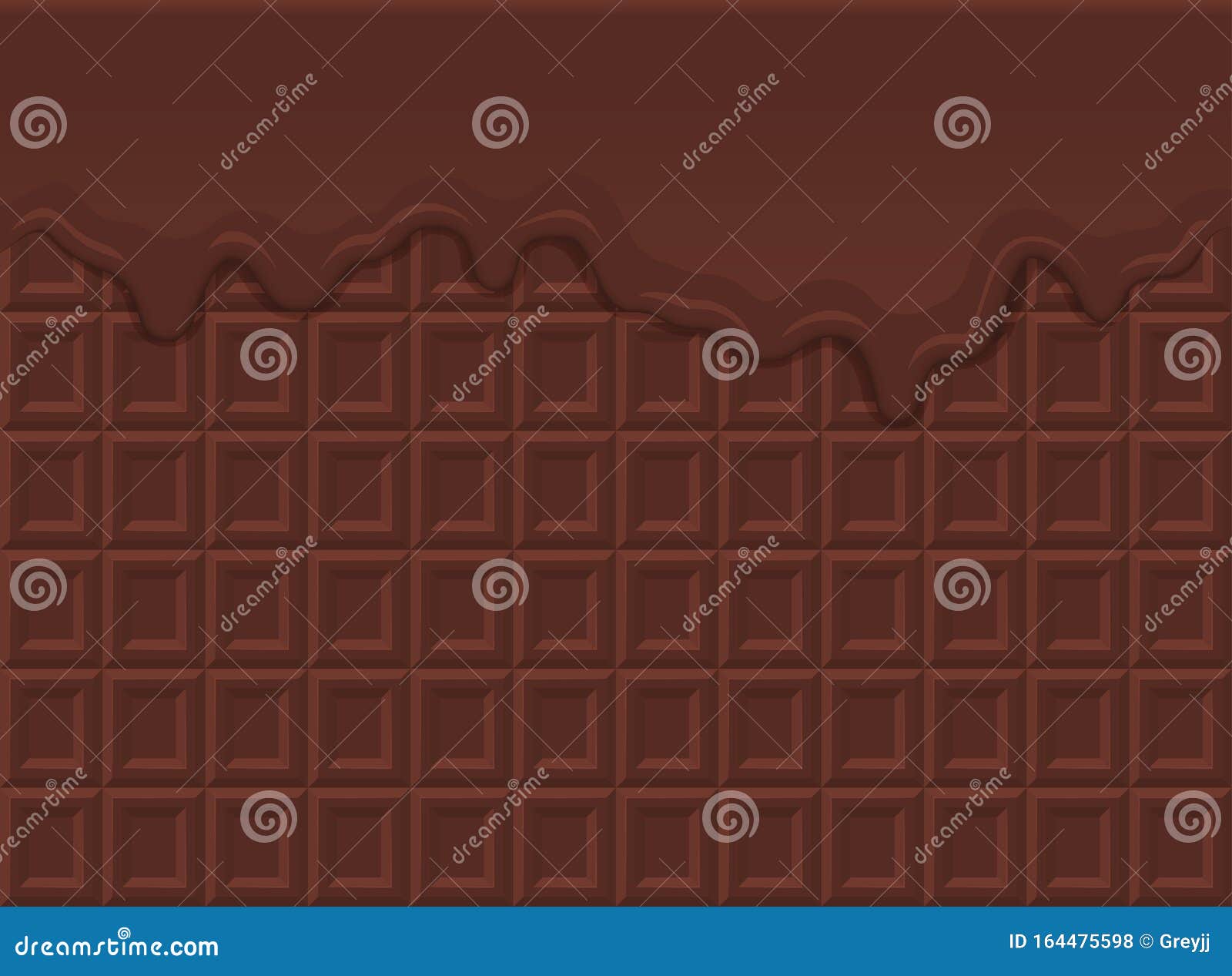 Dark Chocolate Melted on Solid Chocolate Bar Stock Vector ...